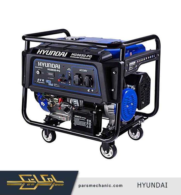 موتور برق بنزینی 6/5 کیلو وات هیوندای HYUNDAI مدل HG9650PG - پارس مکانیک